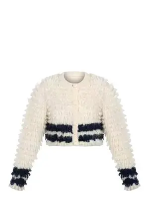 Carolina K Marjorie Striped Knitted Jacket - Neutrals