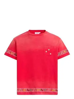 FOUND Embroidered Chest Pocket T-shirt - Red
