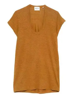 MARANT ETOILE V-Neck T-Shirt Brown