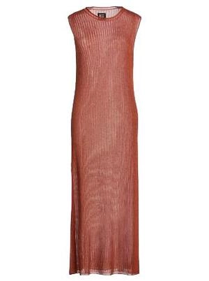 FISICO FISICO Sleeveless Crochet-Knit Maxi Dress Rust