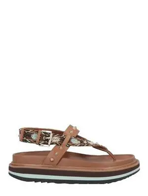 Ash Thong Sandal Size Textile Fibers, Leather - Camel