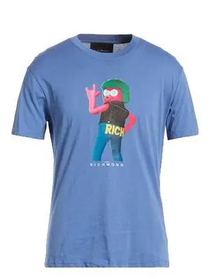 John Richmond Man T-shirt Light Blue Size M Cotton Light Blue