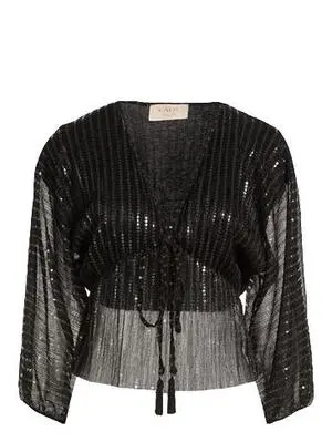KAOS Metallic Sequined Top - Black