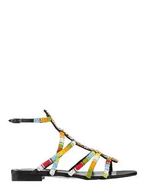 Rene Caovilla Leather Sandals - Black