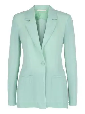 Alexander McQueen Single-breasted Sheer Silk Blazer - Green Mint
