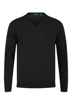 Givenchy Zanone V-neck Wool Blend Sweater - Black