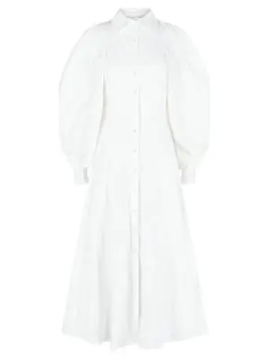 Alexander McQueen Cold-shoulder Cotton Midi Dress - Optical White