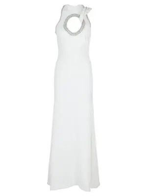 Alexander McQueen Cutout Crystal-embellished Gown - White Silver