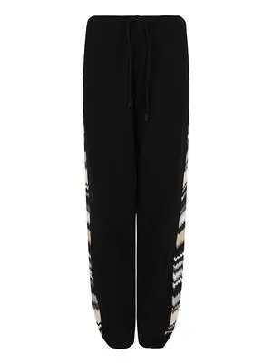 Missoni Chevron Patterned Trim Joggers - Multi Cheron Grey Red White Pink