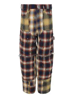 Alexander McQueen Patchwork Plaid Wide-leg Pants - Multicolor