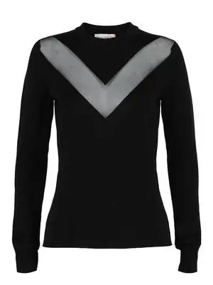 Alexander McQueen Sheer-paneled Sweater - Black