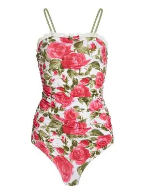 Chloé Printed Ruched One-piece Swimsuit - Multi