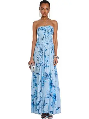 Rococo Sand Milo Strapless Flared Dress - Blue