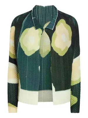 Issey Miyake Verve Floral Print Pleated Top - Blue