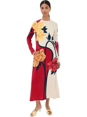 La DoubleJ Long Sleeve Maxi Dress - Queen Peony Placee