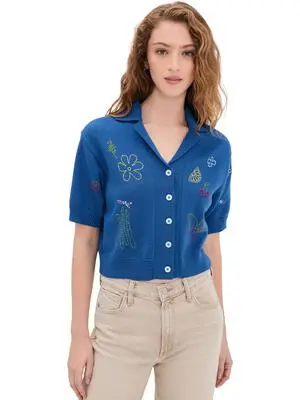 MOTHER The Boxy Raquette Cardigan - Open Table