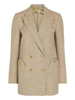 BLAZÉ MILANO Marisa Double-Breasted Cotton-Blend Blazer