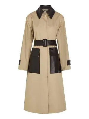 JOSEPH Zaman Belted Cotton And Leather Coat