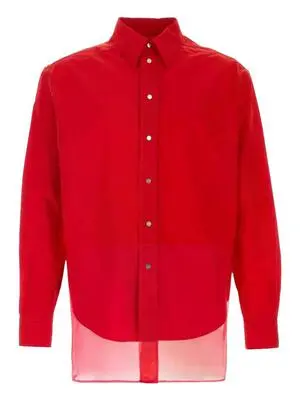 Fendi Fluid Organza Plain Shirt - Red