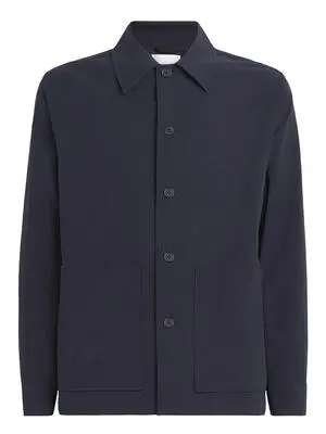 NN.07 Seersucker Blaze Overshirt - Navy