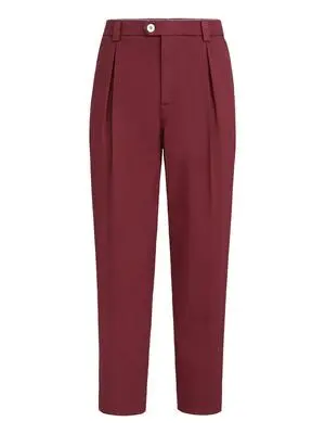Brunello Cucinelli Stretch-cotton Pleated Trousers - Red