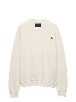 Prada Cotton Logo Tab Sweatshirt - Neutral