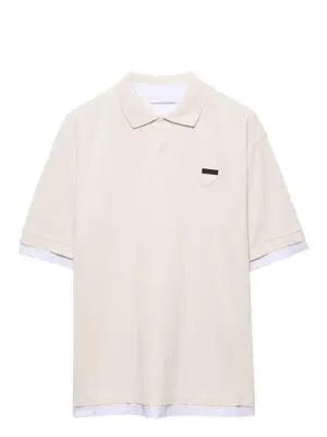 Prada Cotton Layered Polo Shirt - Neutral