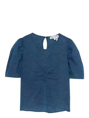 Dkny Puff-sleeve Blouse - Blue