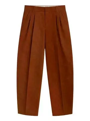 A PAPER KID Pleated Linen Trousers - Brown