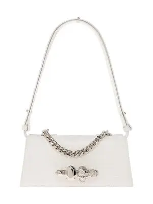 Alexander McQueen Jewelled Mini Bag - White