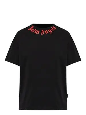 Palm Angels T-shirt With Printed Logo - Black