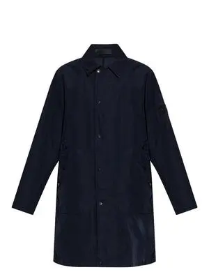 Stone Island Parka With Hood And Logo Patch Navy Blue