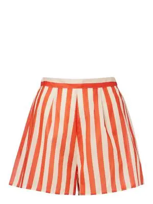 ERES Twins Striped Cotton Voile Shorts - Red