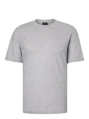 Brioni Striped Linen And Cotton T-shirt - Blue
