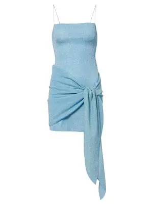 Oseree Lumière Gathered Mini Dress - Blue