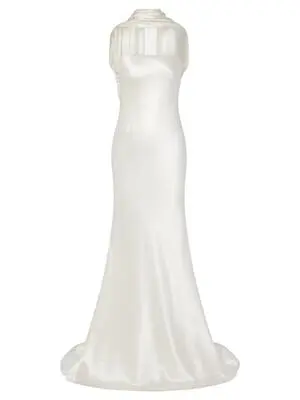 DANIELLE FRANKEL Bridal Silk And Wool Bustier Gown - White