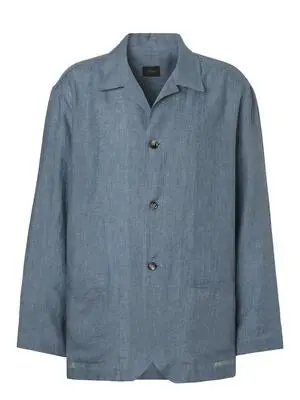 Brioni Linen Overshirt - Blue