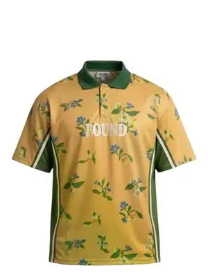 FOUND Floral Print Polo Shirt - Neutrals