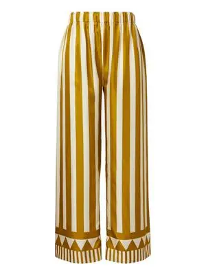 ERES Pacha Striped Silk Twill Palazzo Pants Yellow