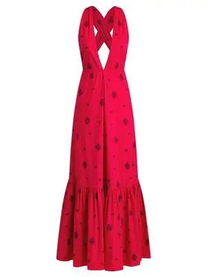 Scanlan Theodore Parachute Foulard Halter Maxi Dress - Ruby.black