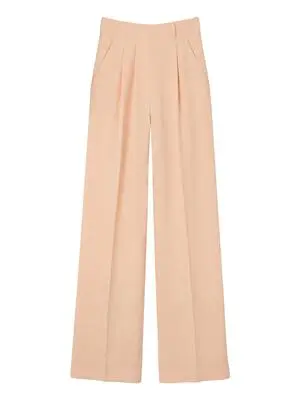 Aiste Hong Wide Leg Pleated Trousers - Peach