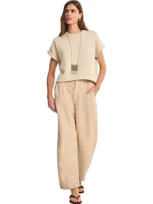 Velvet By Graham & Spencer Taylor Heavy Linen Pant - Red