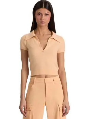 Alice + Olivia Andi Cashmere Polo Sweater - Denim