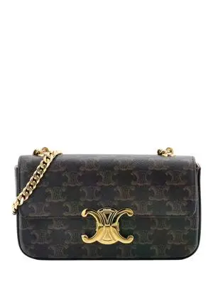 Celine Triomphe Coated Canvas Small Shoulder Bag Brown
