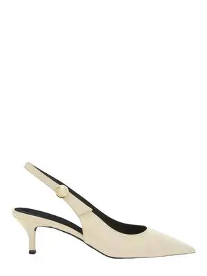 Furla Sfera Leather Slingback Pumps - Neutrals