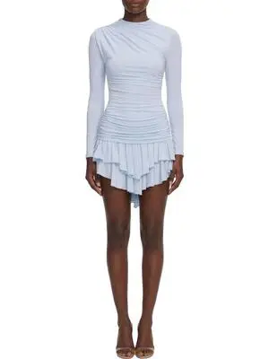 SELF-PORTRAIT Self-Portrait Ruched Dress With Ruffled Hem
