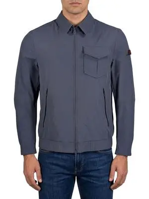 Peuterey Peuterey Nylon Shirt Jacket With Classic Collar And Zip Closure Blue