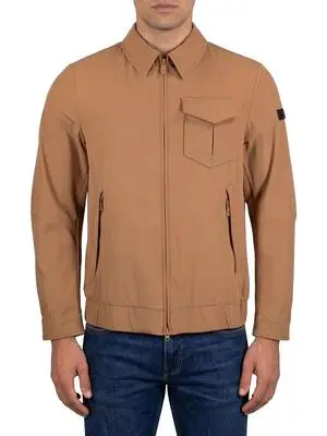 Peuterey Peuterey Nylon Shirt Jacket With Classic Collar And Zip Closure Brown