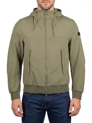 Peuterey Peuterey Hooded Nylon Zip-Up Jacket Green