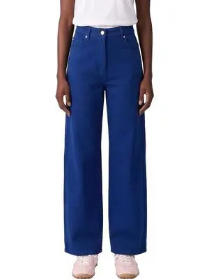 Max Mara Cotton And Linen Trousers - Blue
